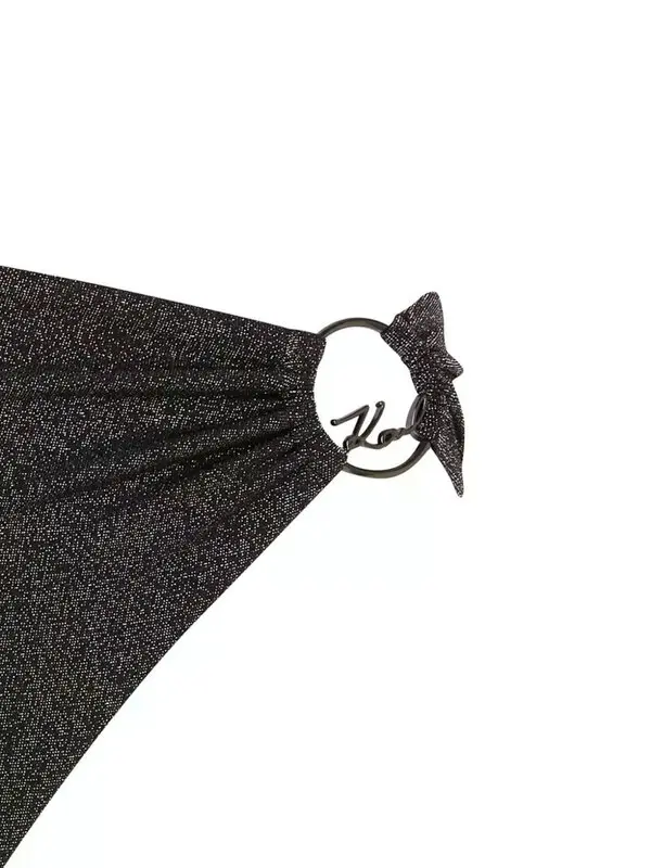 Karl Lagerfeld Ruched High-waisted Bikini Bottoms