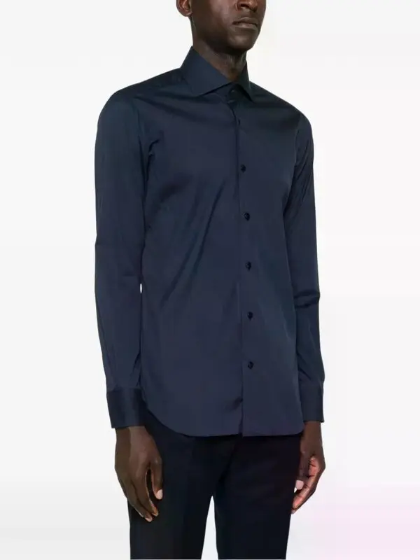 BARBA NAPOLI Spread-collar Shirt - Blue