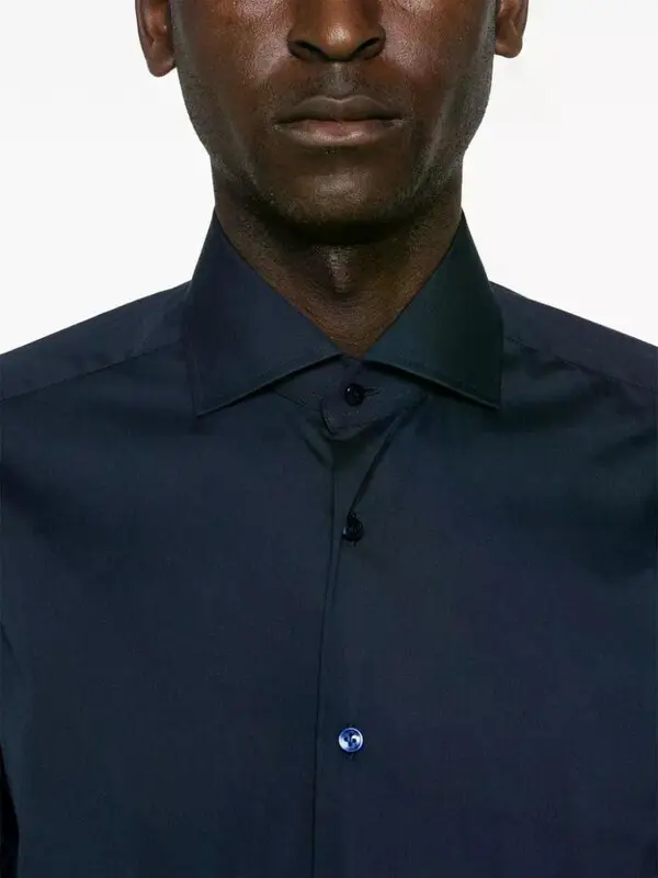 BARBA NAPOLI Spread-collar Shirt - Blue
