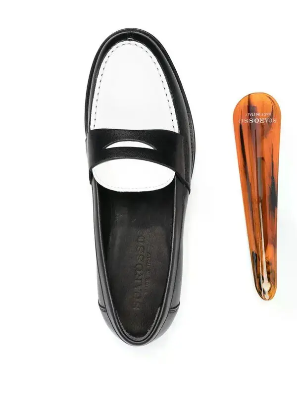 SCAROSSO Two-tone Leather Loafers