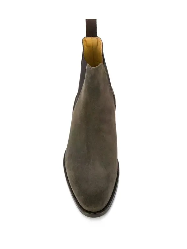 SCAROSSO Leather Chelsea Boots - Green