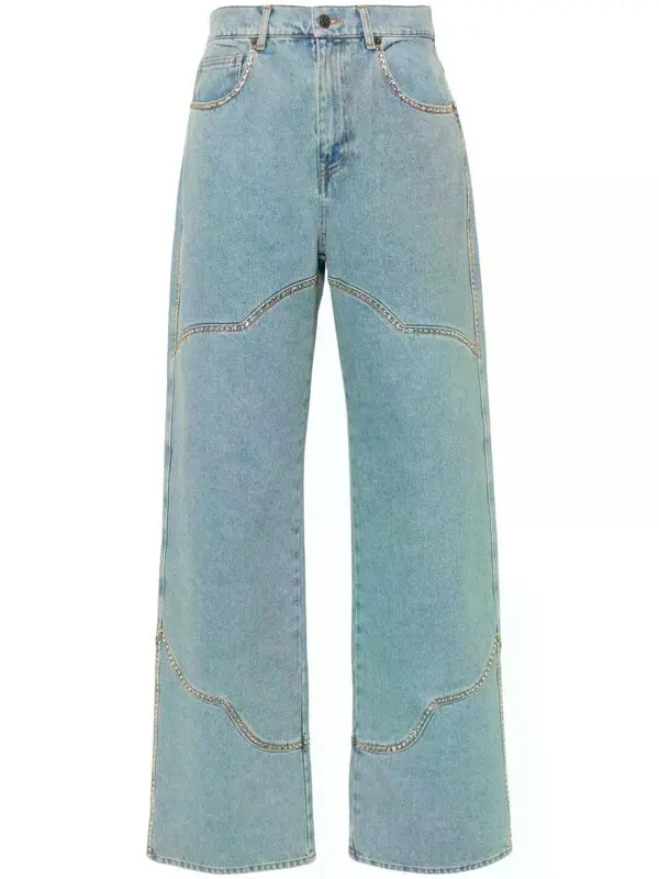 Giuseppe Di Morabito High-rise Straight-leg Jeans With Crystal Embellishments