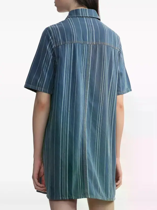 GANNI Stripe-pattern Denim Mini Dress