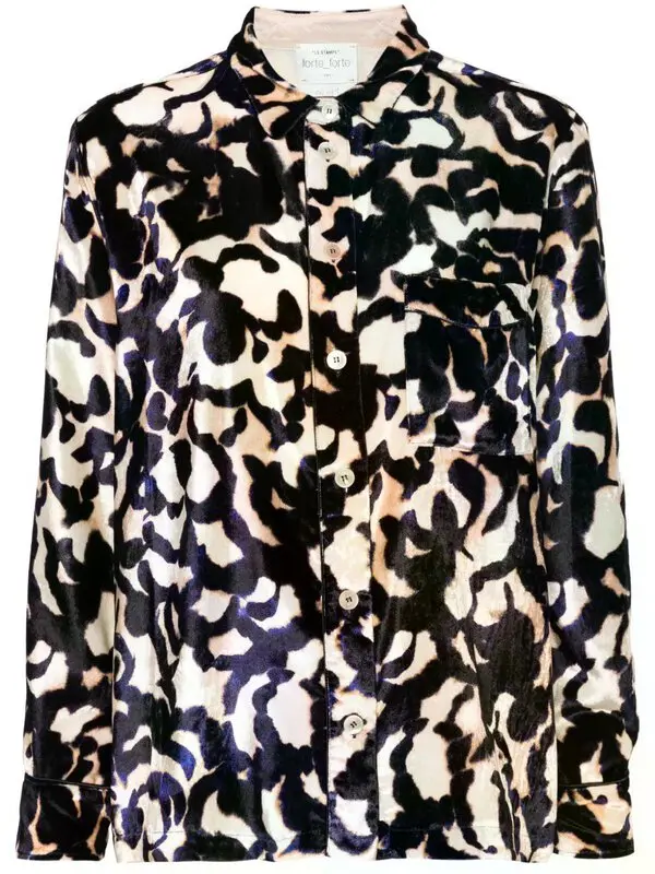 FORTE_FORTE Animal Print Velvet Shirt