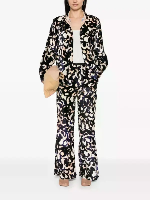 FORTE_FORTE Animal Print Velvet Shirt