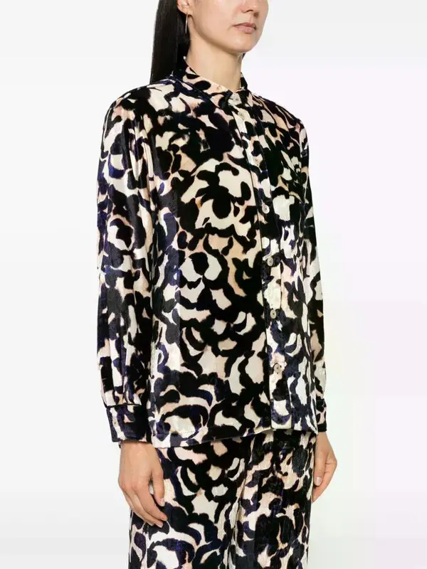 FORTE_FORTE Animal Print Velvet Shirt