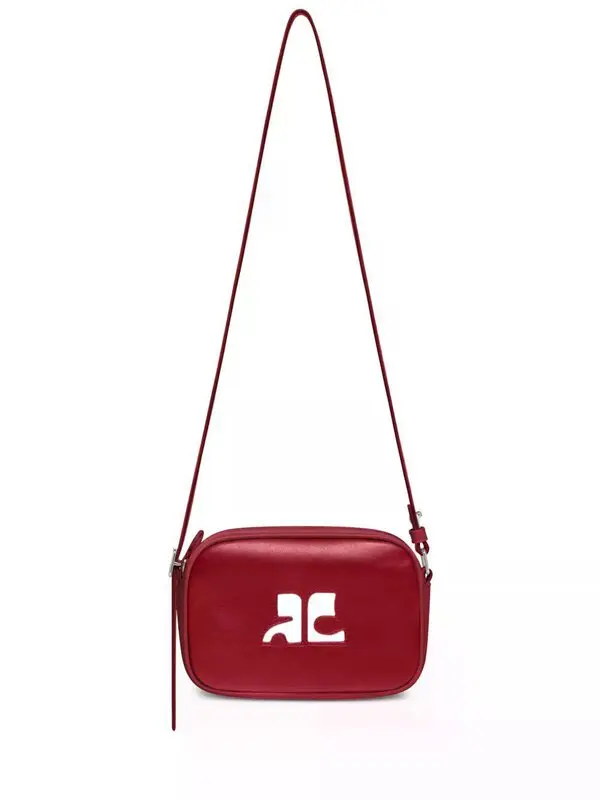 COURREGES Re-edition Leather Camera Bag - Red