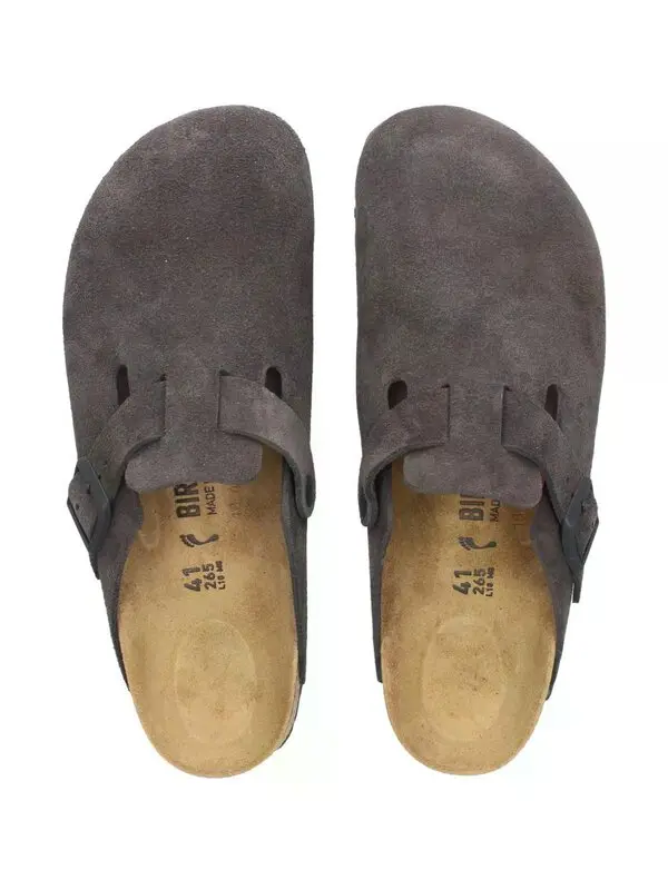 BIRKENSTOCK Boston Velvet Mules - Grey