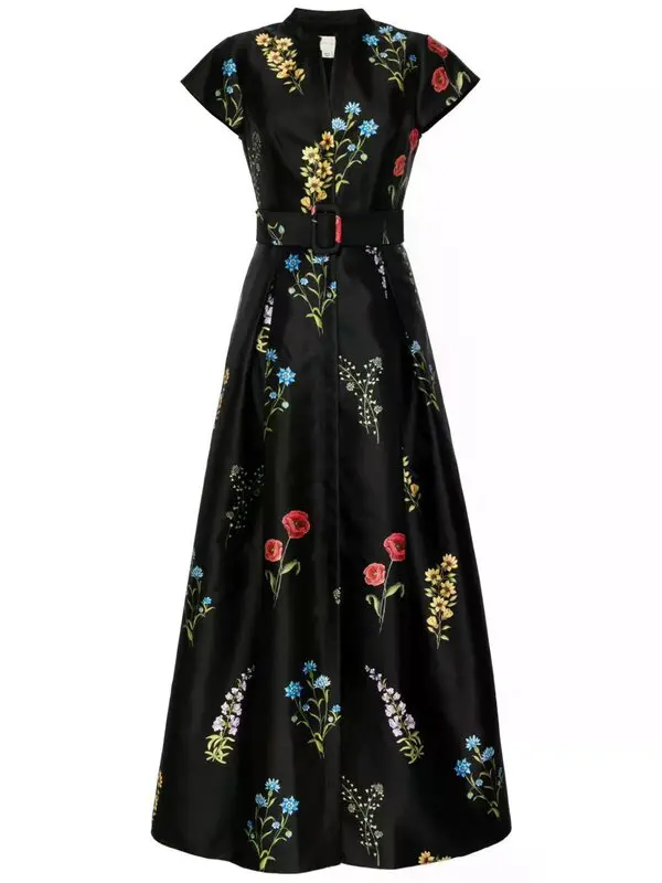 Sachin & Babi Marta Floral-print Gown - Blue