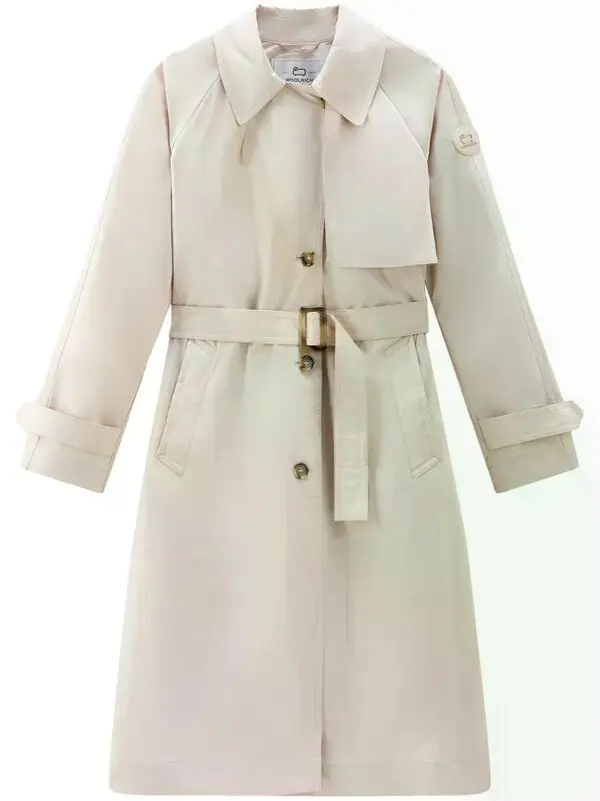 Woolrich Single-breasted Belted Trench Coat