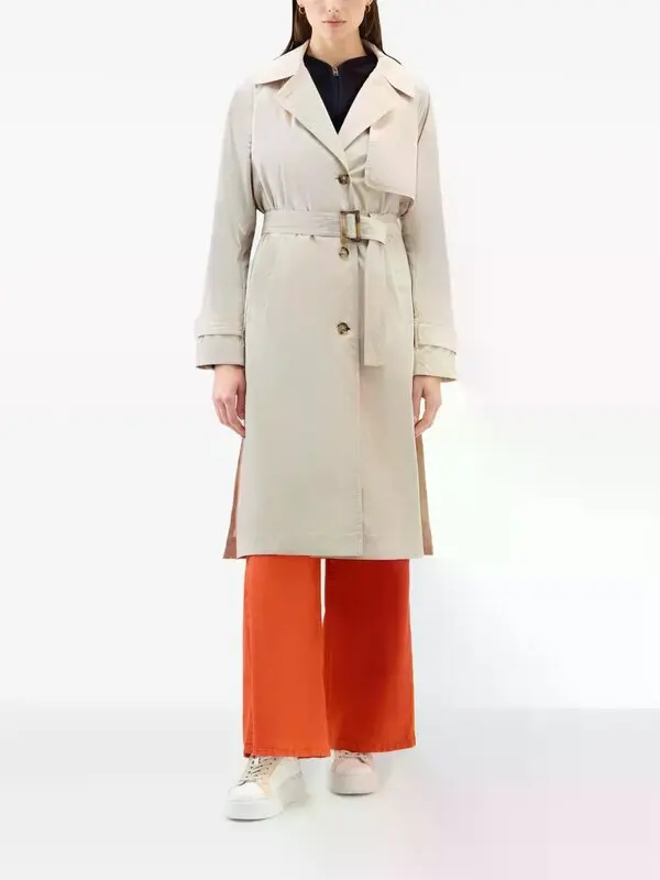 Woolrich Single-breasted Belted Trench Coat