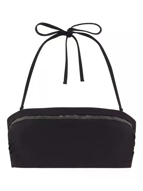 Brunello Cucinelli Monili Chain-embellished Bikini Top - Black
