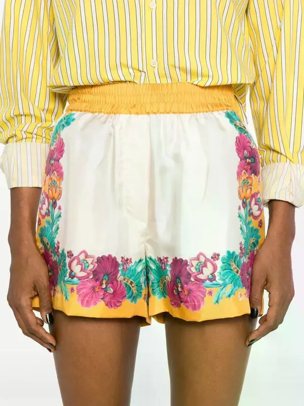 La DoubleJ Floral-print Silk Shorts