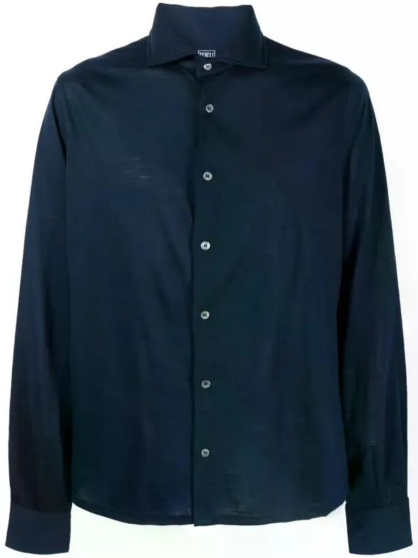 Fedeli Iconic Jason Button-up Shirt - Blue