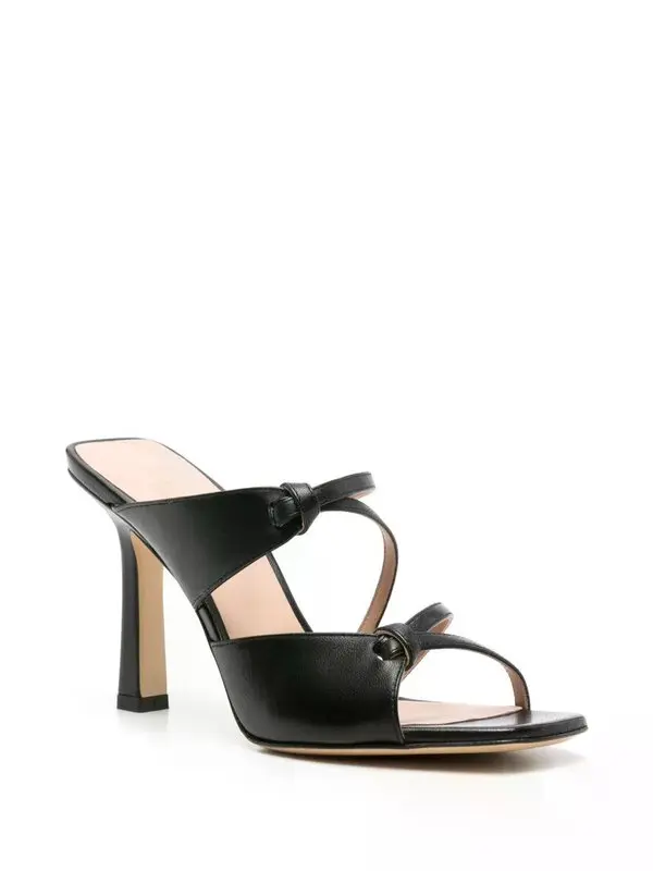 SCAROSSO Zoe Strappy Leather Mules - Black