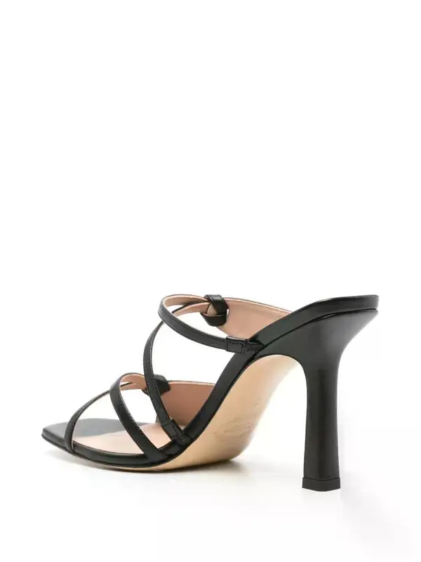 SCAROSSO Zoe Strappy Leather Mules - Black