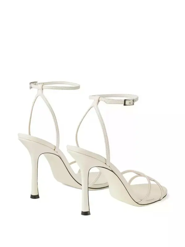 JIMMY CHOO Leo 100 Nappa Leather Ankle Strap Sandals