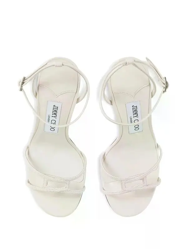 JIMMY CHOO Leo 100 Nappa Leather Ankle Strap Sandals