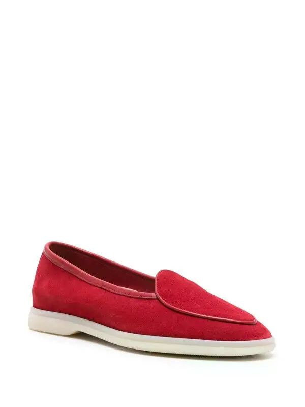 SCAROSSO Livia Suede Loafers - Red