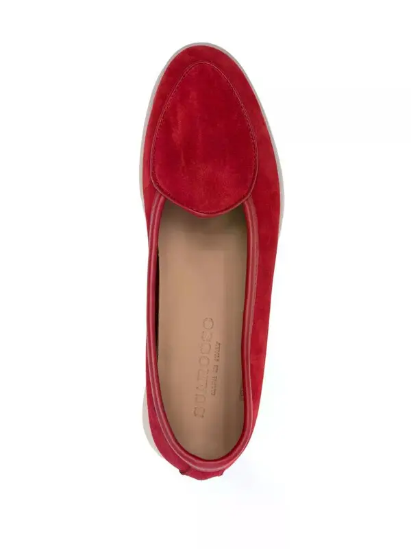 SCAROSSO Livia Suede Loafers - Red