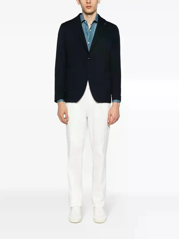 Tagliatore Notched-lapels Single-breasted Blazer - Blue