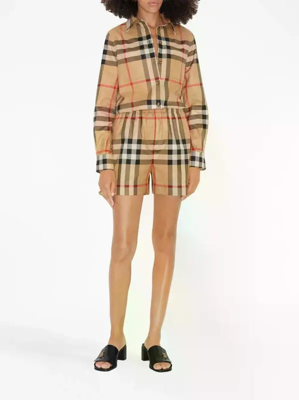 Burberry Vintage Check Cotton Shorts