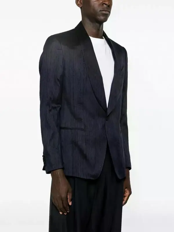 LARDINI Single-breasted Silk Blazer - Blue