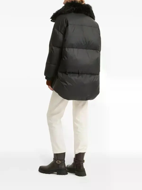 YVES SALOMON Padded Coat With Faux-fur Collar