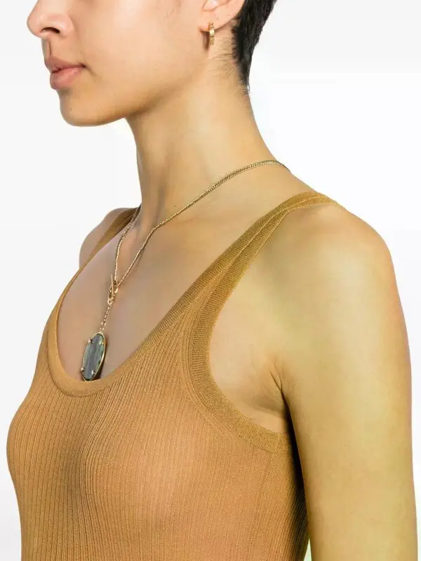 Max Mara Semi-sheer Fine-ribbed Top - Neutrals