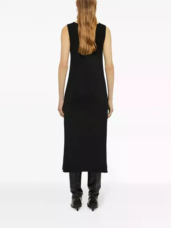 JIL SANDER V-neck Knitted Midi Dress
