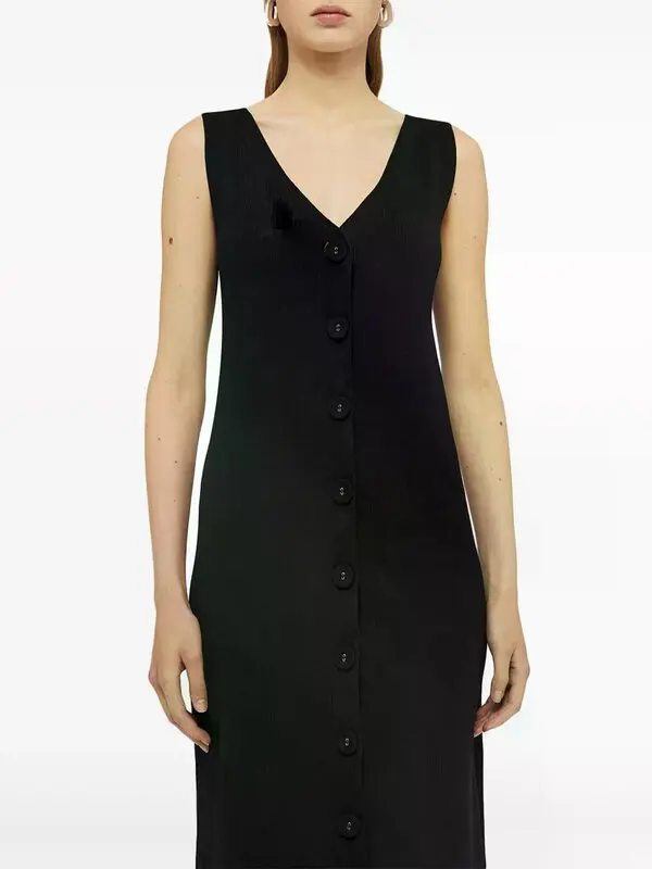 JIL SANDER V-neck Knitted Midi Dress