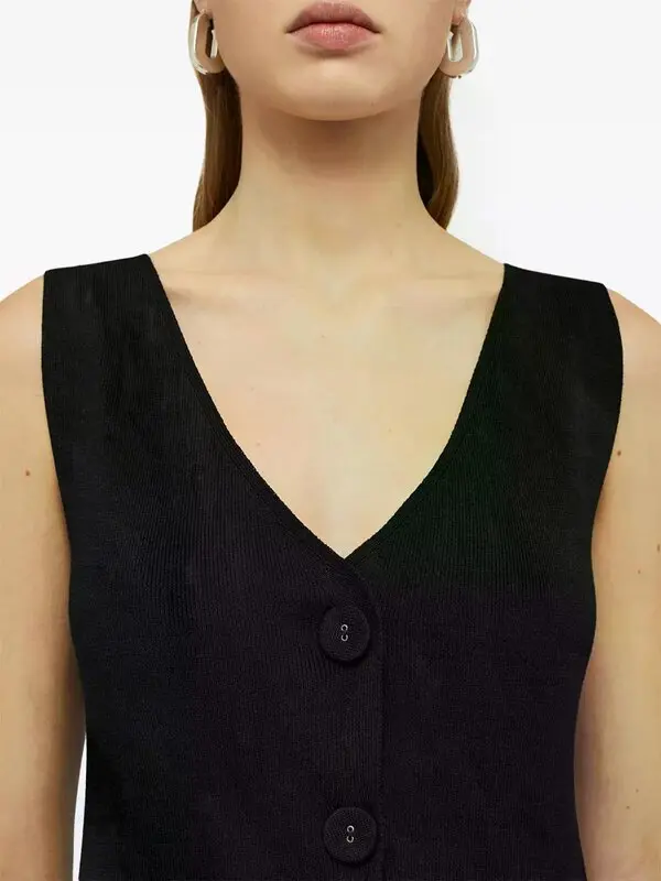 JIL SANDER V-neck Knitted Midi Dress