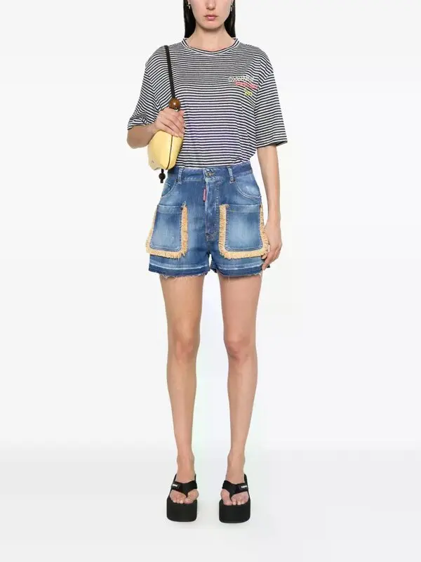 Dsquared2 Embroidered Logo Striped T-shirt
