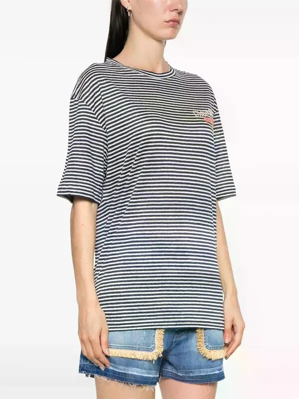 Dsquared2 Embroidered Logo Striped T-shirt
