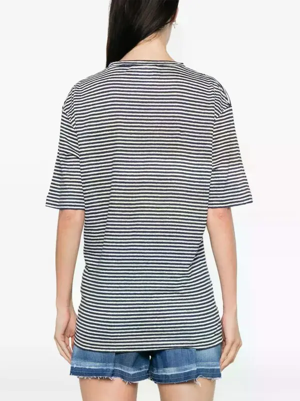 Dsquared2 Embroidered Logo Striped T-shirt