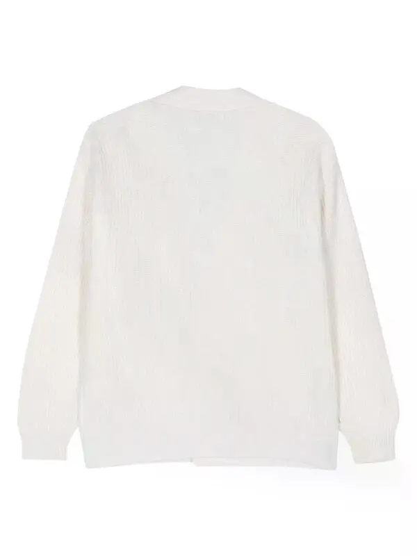 LARDINI Ribbed-knit Virgin Wool-cashmere Cardigan - Neutrals