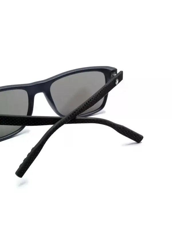 Montblanc Square-frame Mirrored Sunglasses - Blue