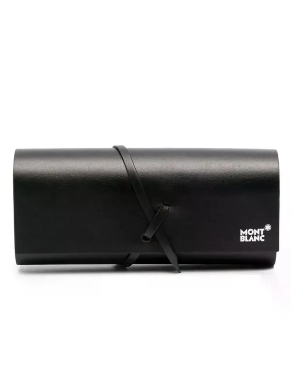 Montblanc Square-frame Mirrored Sunglasses - Blue