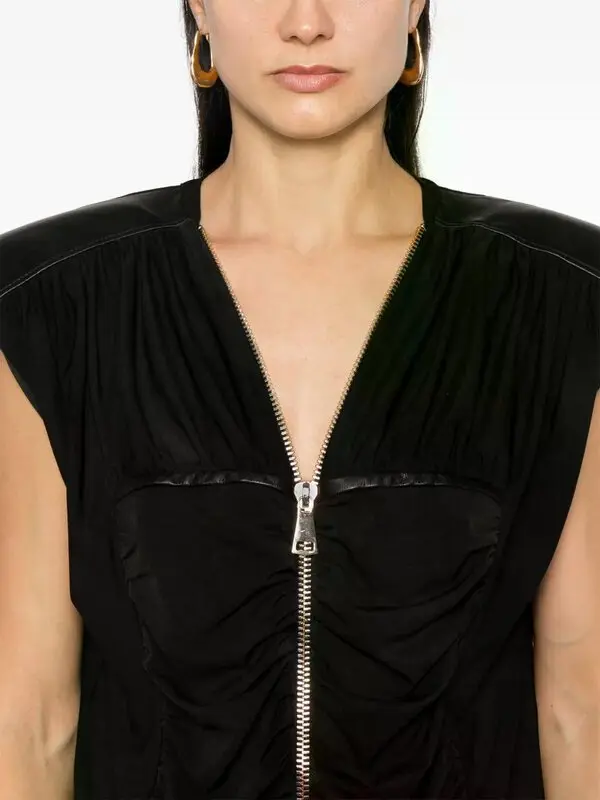 MITILIANE COUTURE Leather-trim T-shirt