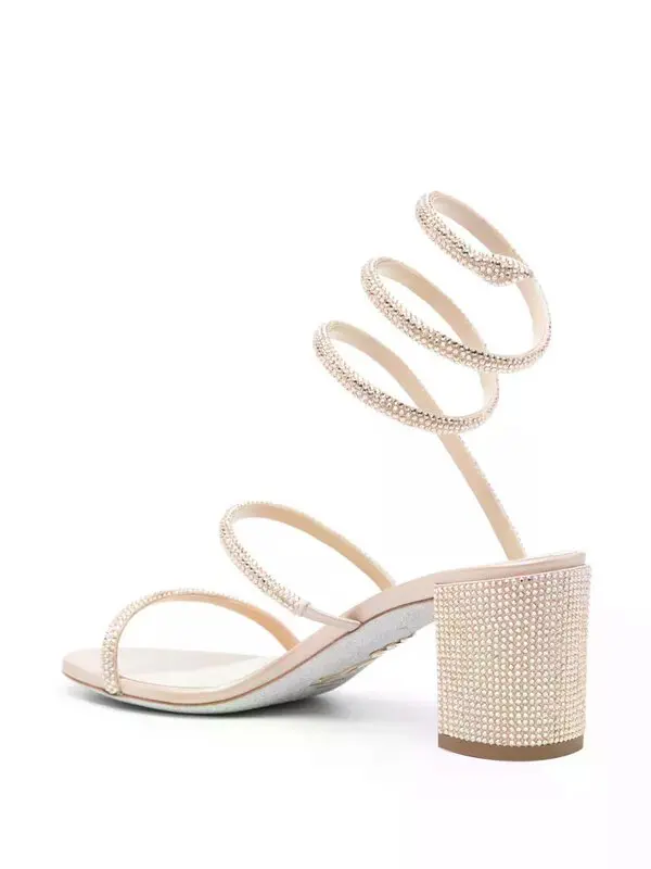 Rene Caovilla Cleo 60mm Embellished Sandals - Gold