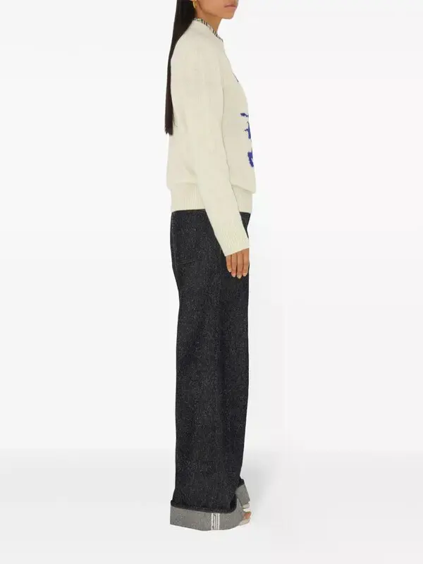 Burberry Equestrian Knight Crew Neck Sweater - Neutrals