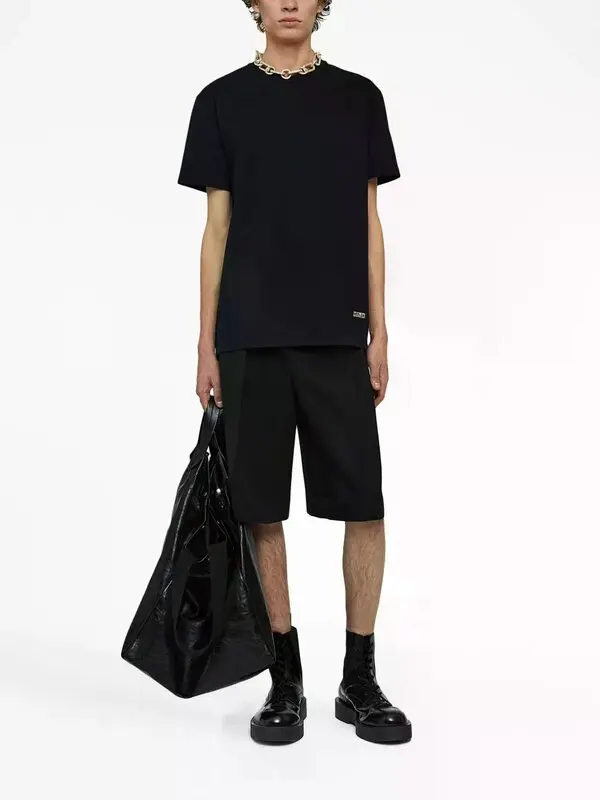 JIL SANDER Logo-plaque Cotton T-shirt - Black