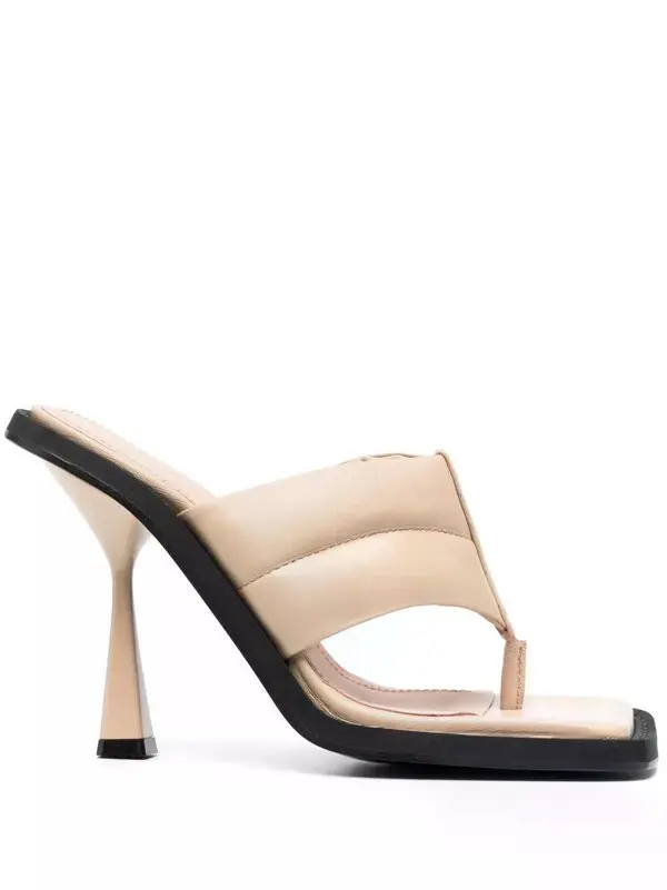 ANDREĀDAMO 120mm Leather Sandals - Neutrals