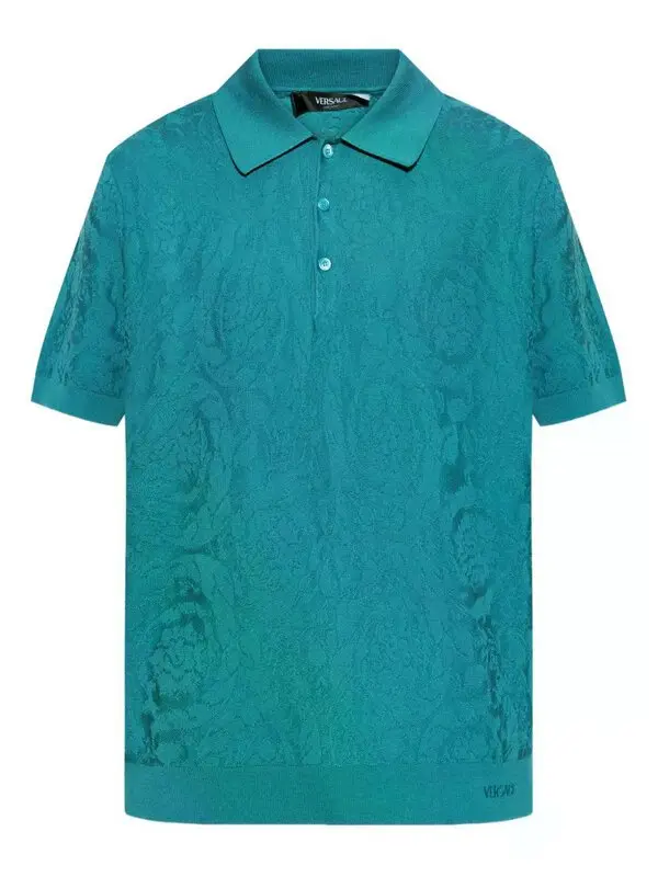 Versace Barocco-jacquard Polo Shirt