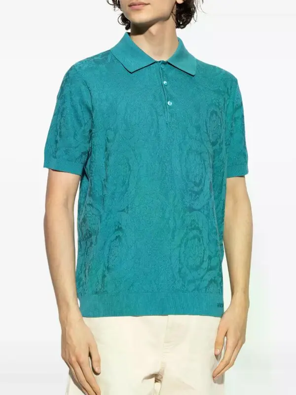 Versace Barocco-jacquard Polo Shirt