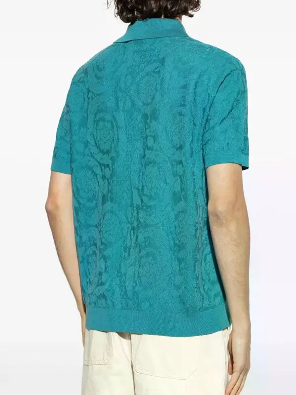 Versace Barocco-jacquard Polo Shirt