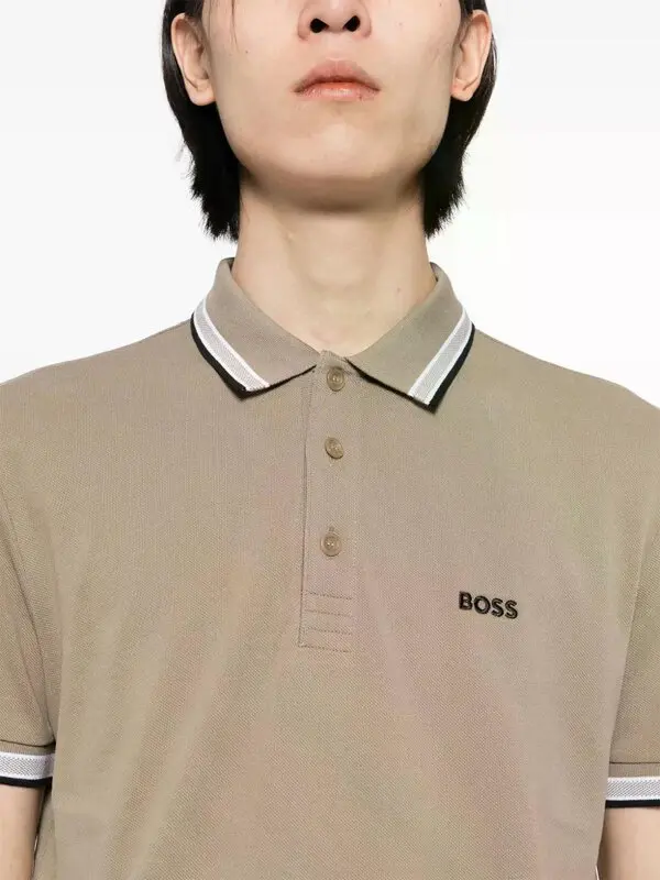 BOSS Logo-embroidered Polo Shirt - Brown