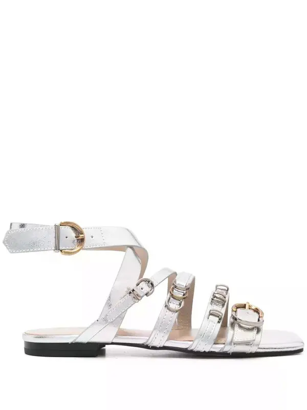 Pinko Marli Buckled Sandals - Silver