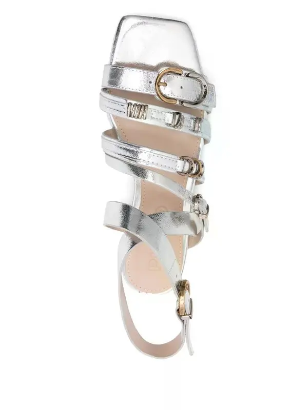 Pinko Marli Buckled Sandals - Silver
