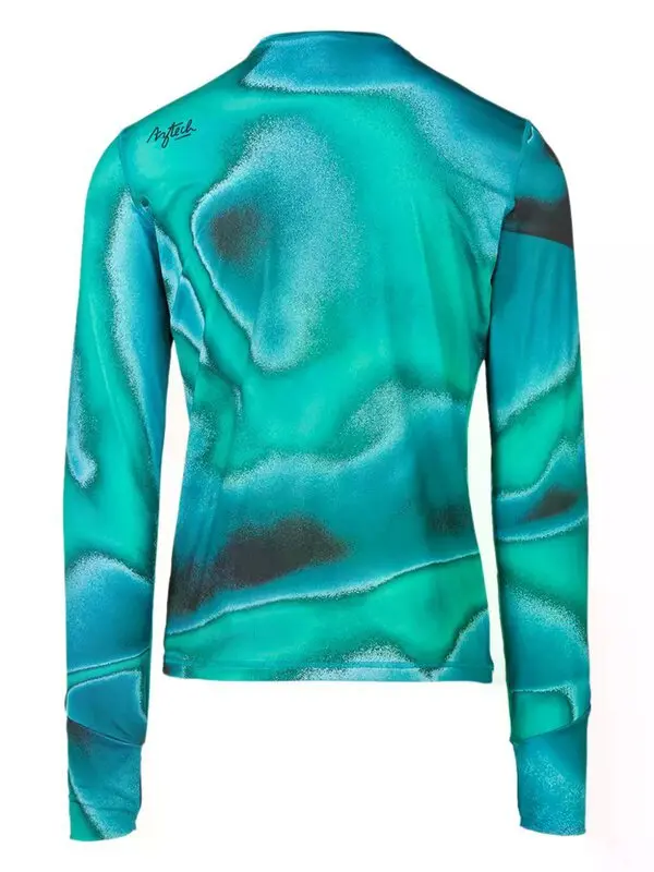 Aztech Mountain Abstract Pattern T-shirt - Blue